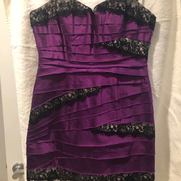 bebe | Dresses | Bebe Mini Dress Purple And Black Lace | Poshmark